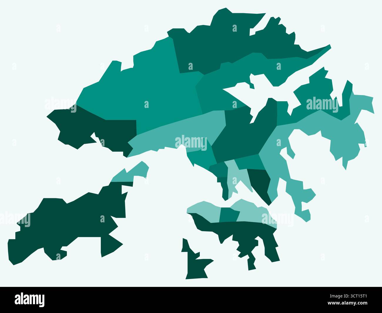 Map of Hong Kong with regions. A simple country border map with region ...