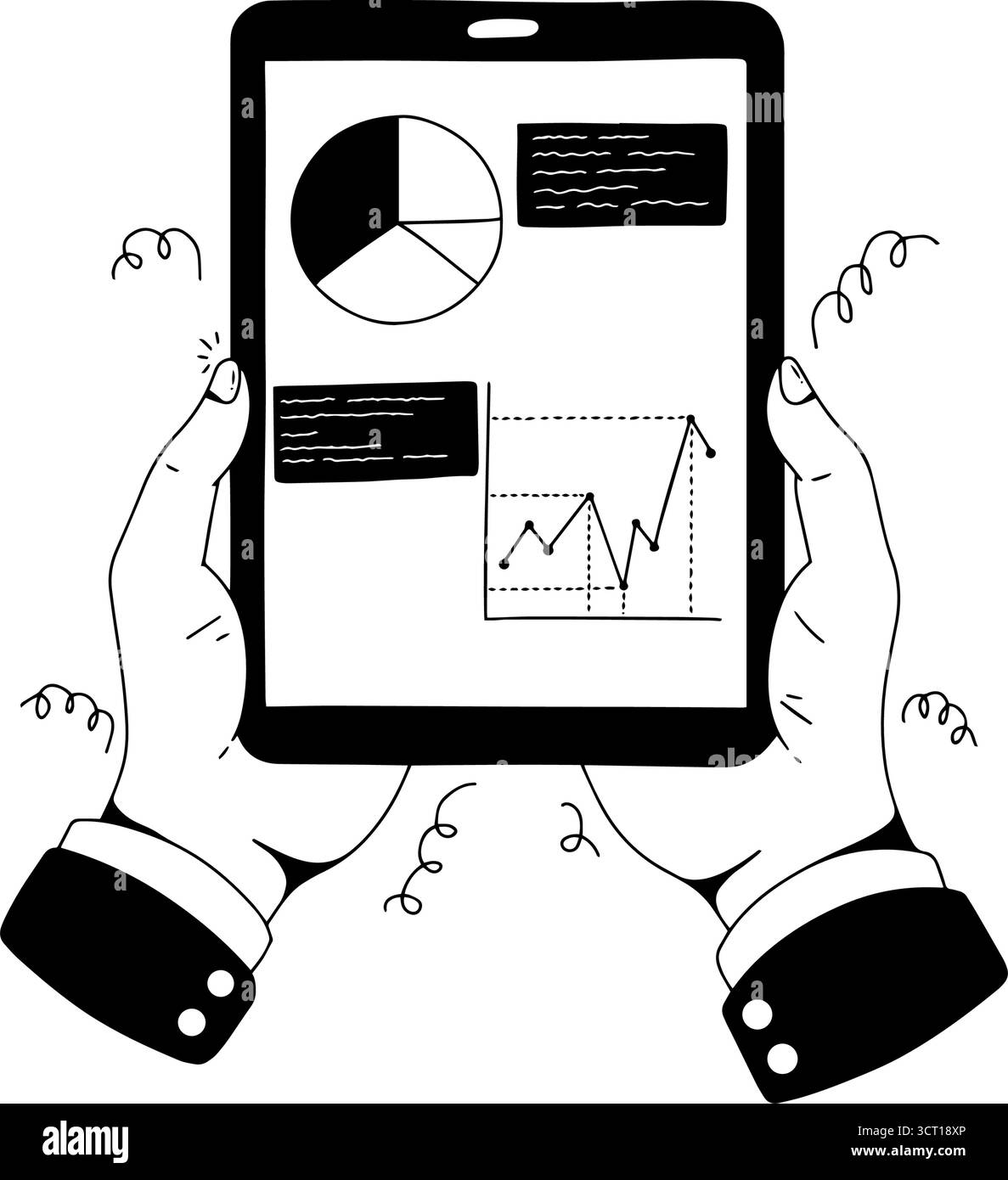 Digital tablet gadget presentation Black and White Stock Photos ...