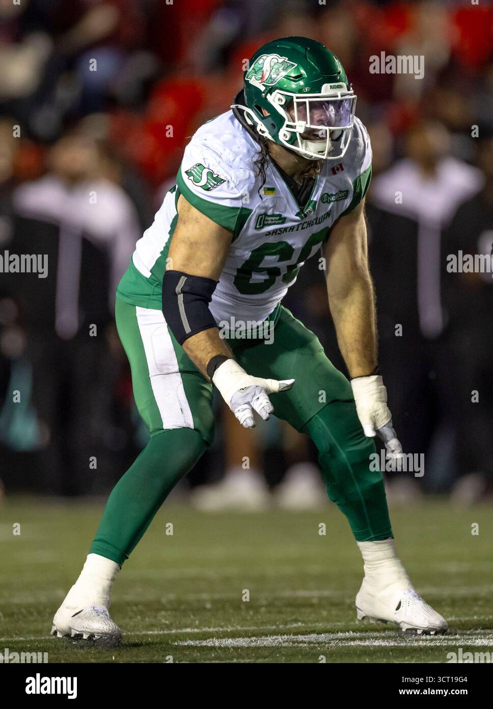 Ottawa, Canada. 03 Oct 2025. Noah ZERR (68) of the Saskatchewan ...