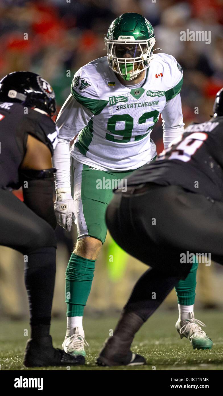Ottawa, Canada. 03 Oct 2025. Benoit MARION (93) of the Saskatchewan ...