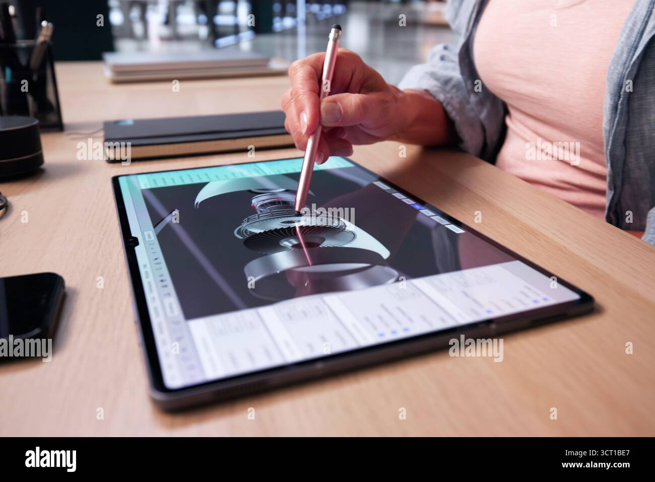 High-tech Aircraft Engine Design: 3D CAD Technician Using Real-Time ...