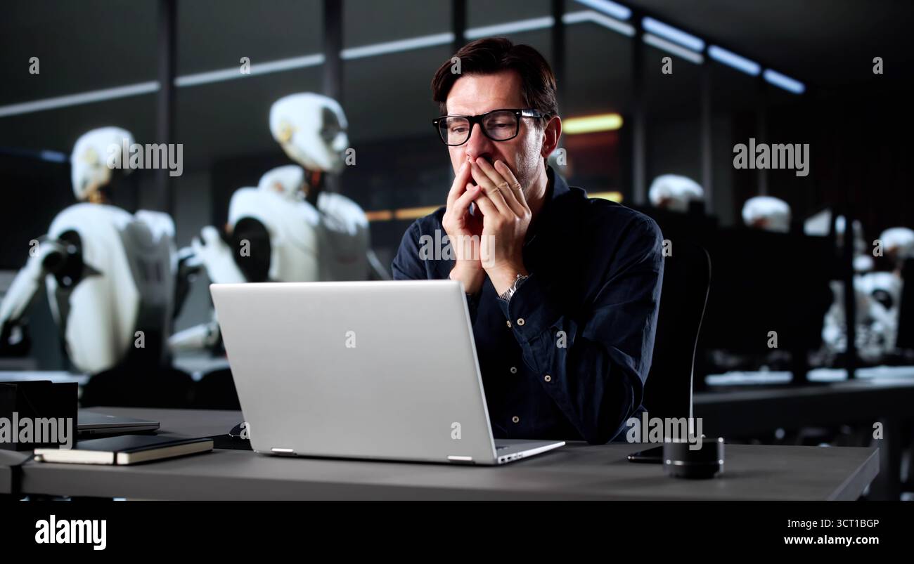 Robot replacing human in hi-res stock photography and images - Alamy