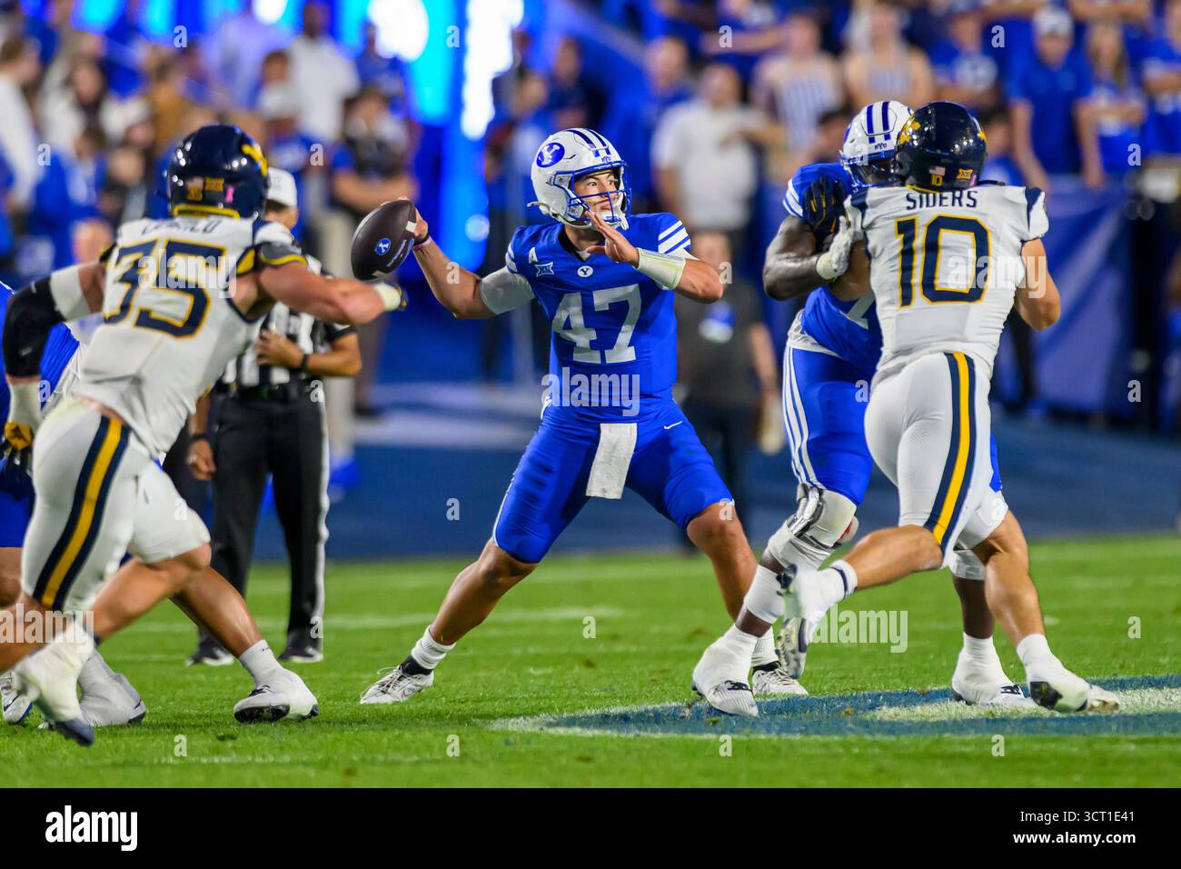 BYU quarterback Bear Bachmeier (47) looks to pass the football during ...