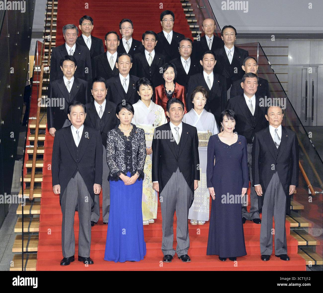 FILE: Japanese politician Sanae Takaichi (front 2nd from R) attends a ...