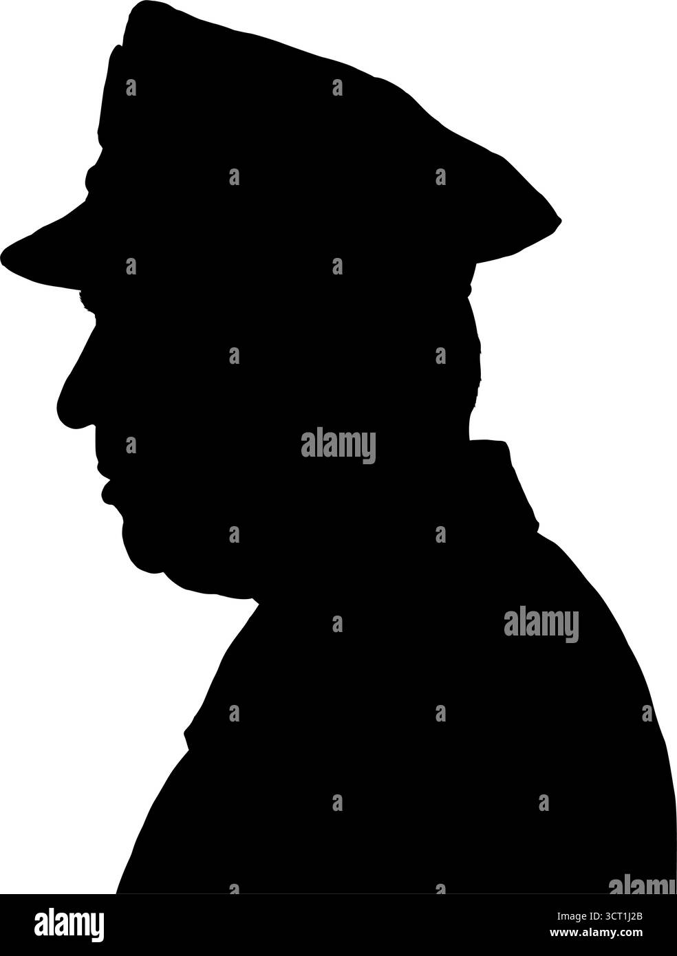 male officer profile silhouette vector illustration Stock Vector Image ...