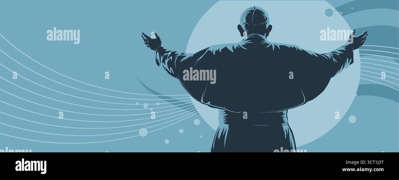 pope pontiff religious leader blessing vector illustration Stock Vector ...