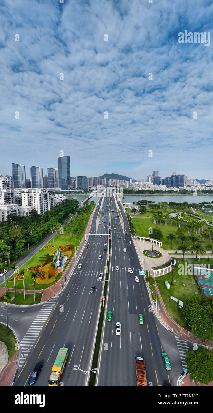 Aerial photography of Qianshan Macao Return Memorial Park in Xiangzhou ...