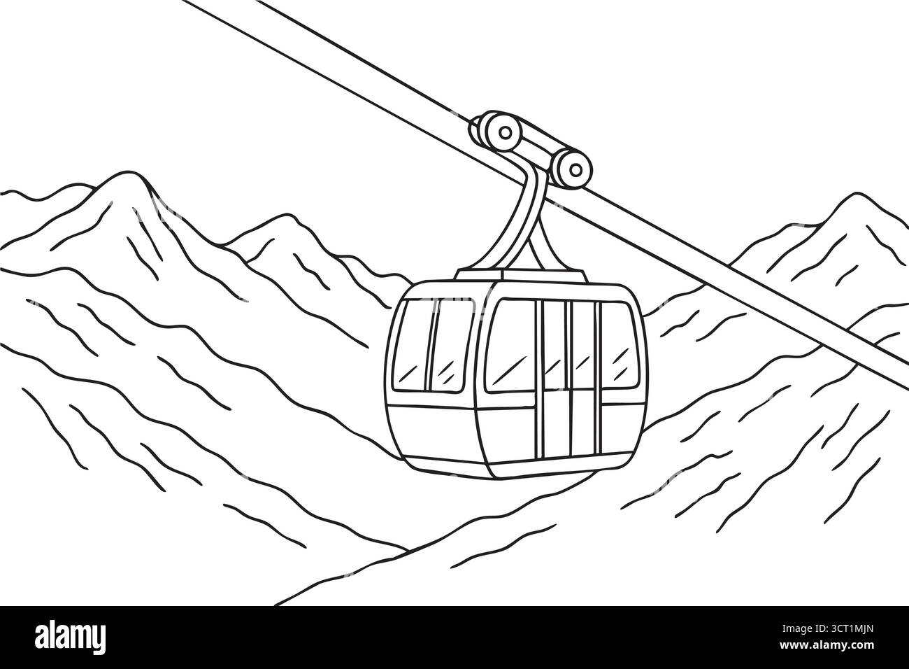 Aerial cable car crossing Stock Vector Images - Alamy