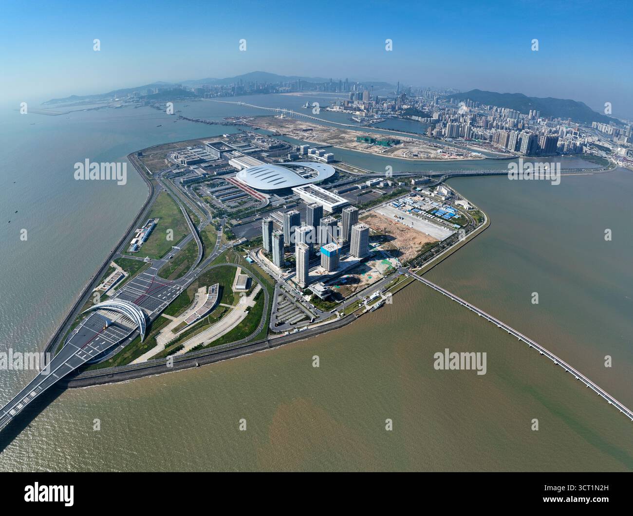 Aerial photography of the Zhuhai section of the Hong Kong Zhuhai Macao ...