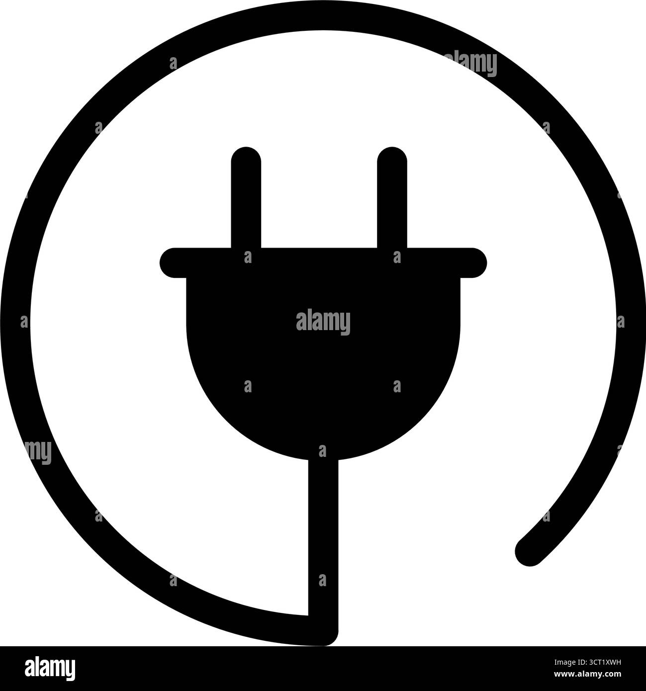 Electric cable electrical outlet Black and White Stock Photos & Images ...