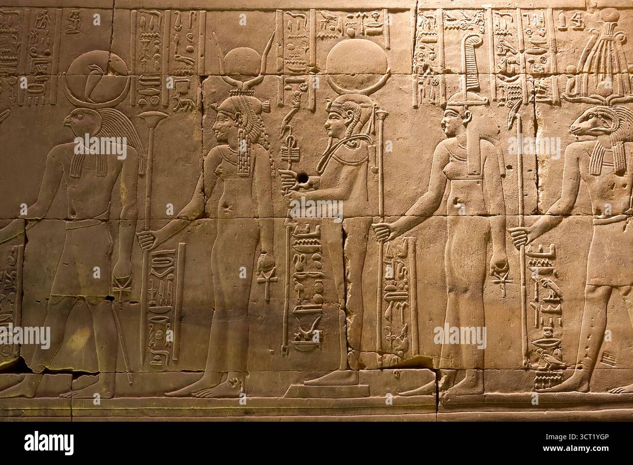 Egyptian hieroglyphs and drawings on the walls and columns. Egyptian ...