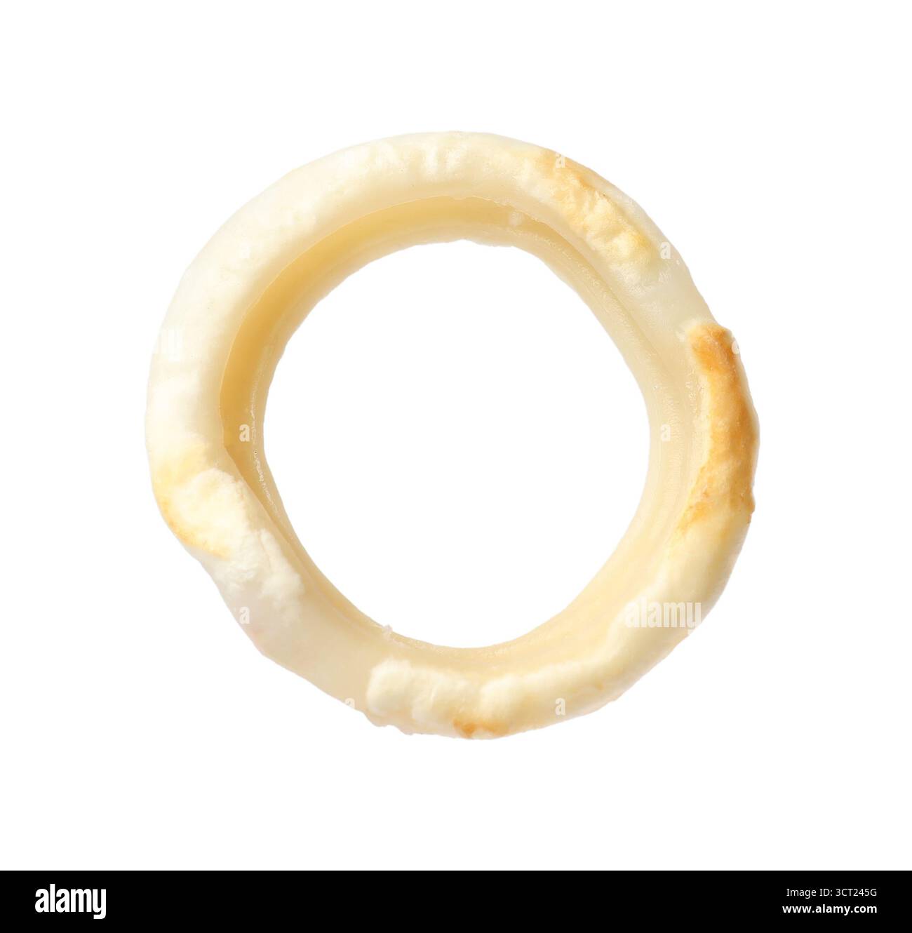 One fried squid ring isolated on white Stock Photo - Alamy