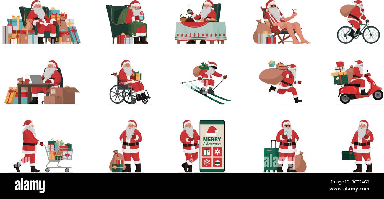 Set santa claus gifts Stock Vector Images - Alamy