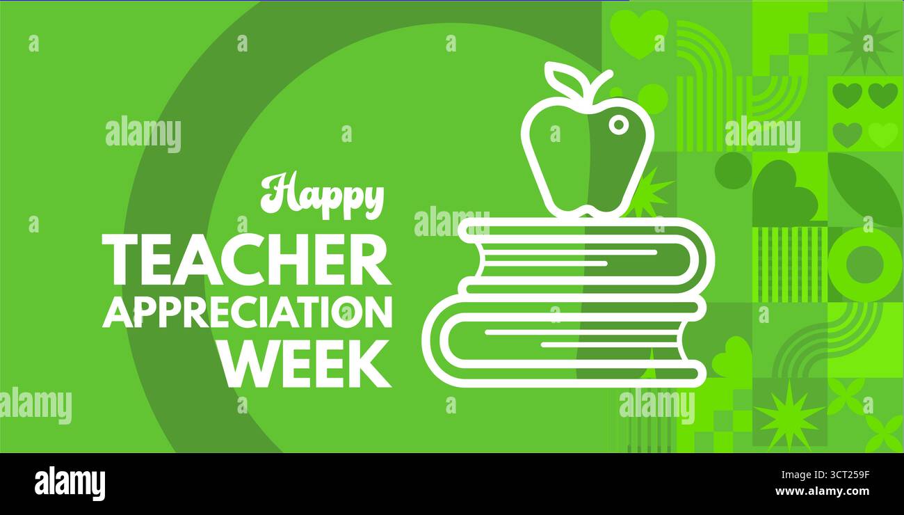 happy teacher appreciation week banner vector illustration Stock Vector ...