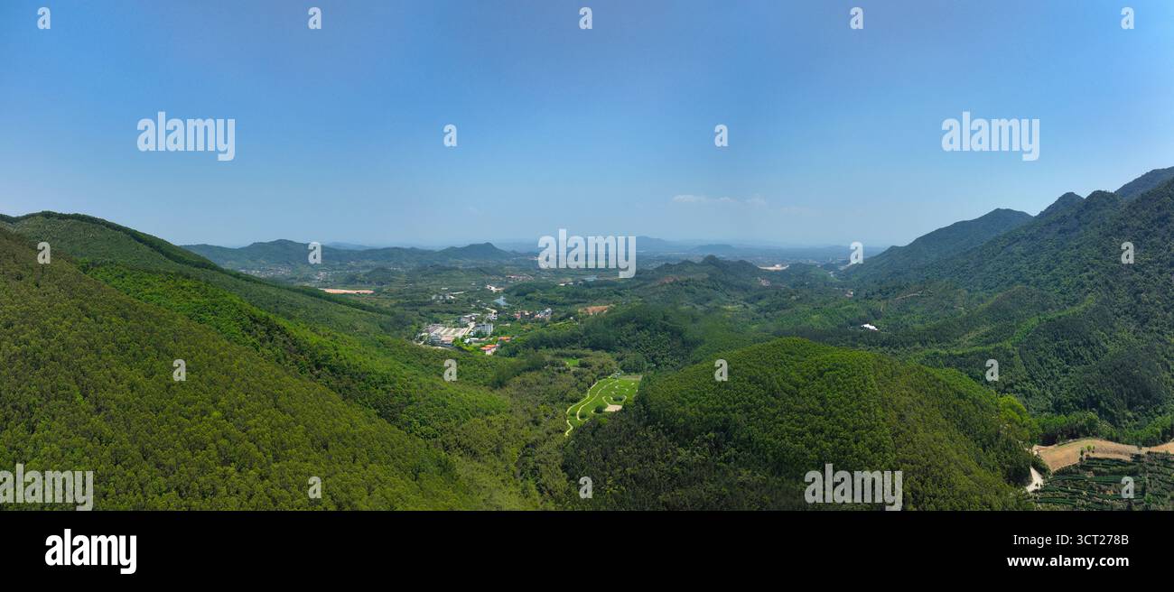 Aerial photography of Mingzhu Temple in Boluo Xiangtou Mountain Nature ...