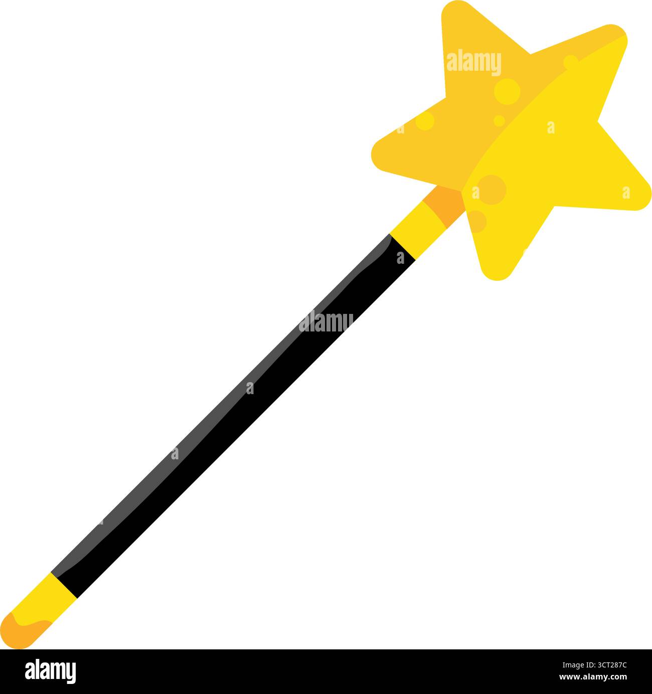 Magic wand with star, fairy tale flat vector illustration Stock Vector ...