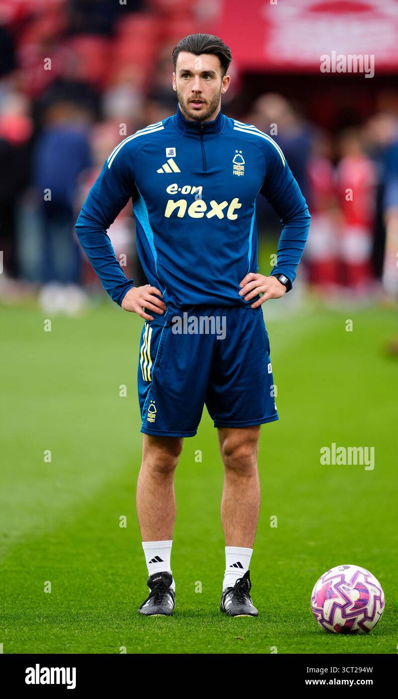 Nottingham Forest fitness coach Josh Bridge before the Premier League ...