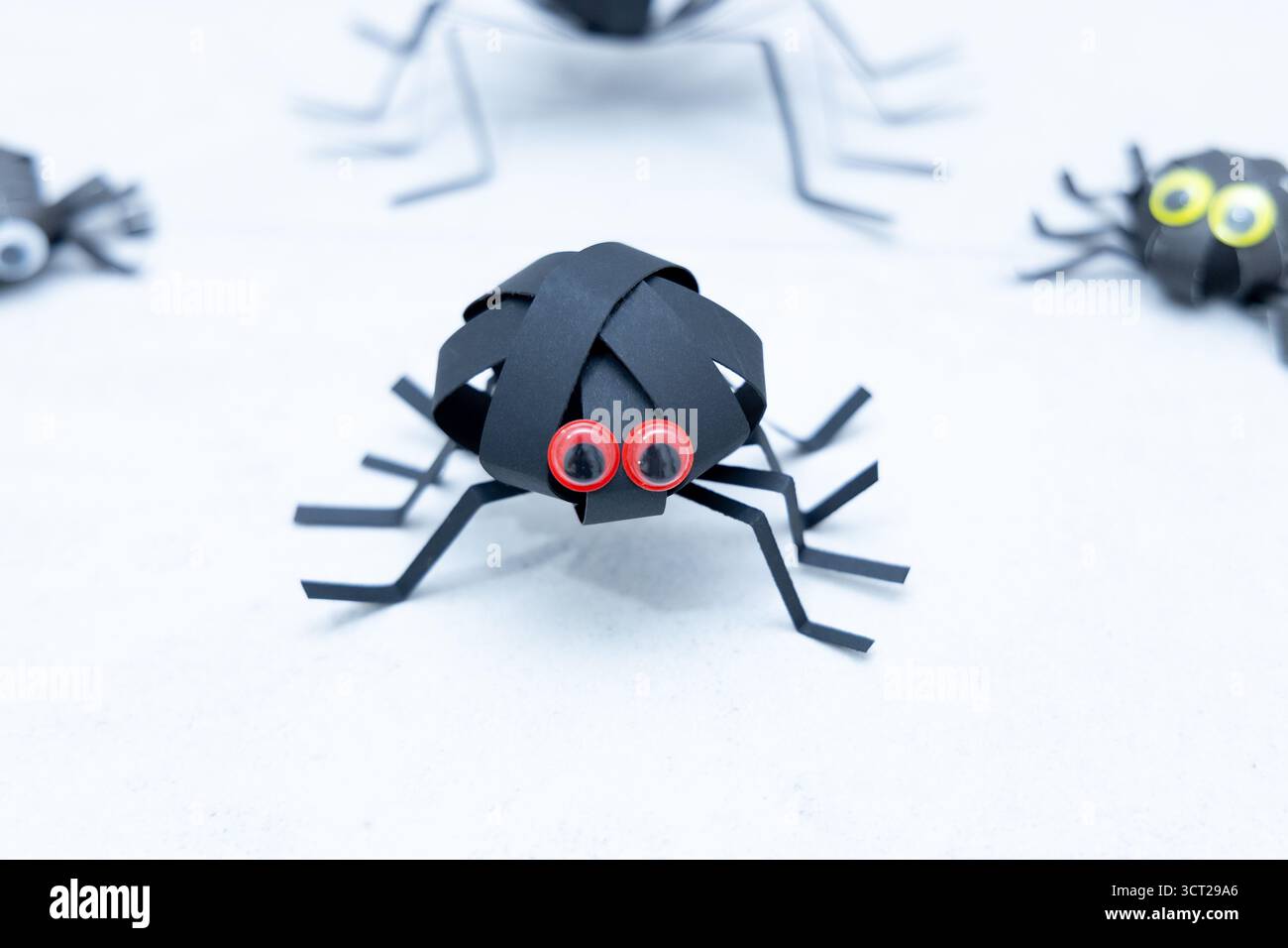 Step 5 of 5 making paper spider for Halloween. Finished handmade paper ...