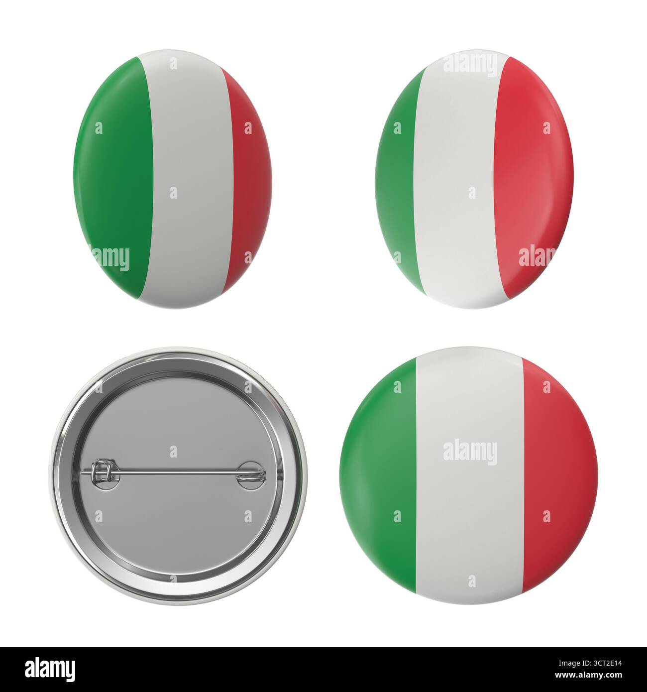 Italian flag button badge set round shape various angles Stock Photo ...
