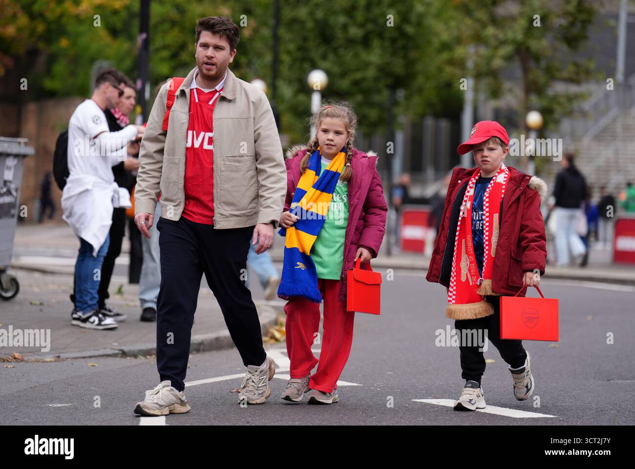 Arsenal fans arriving before the Premier League match at the Emirates ...