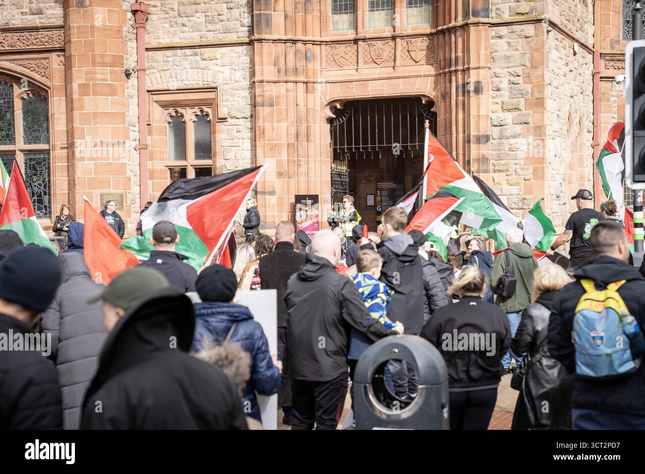 Derry, Northern Ireland. 4 October 2025. Protesters attend a “Rise up ...