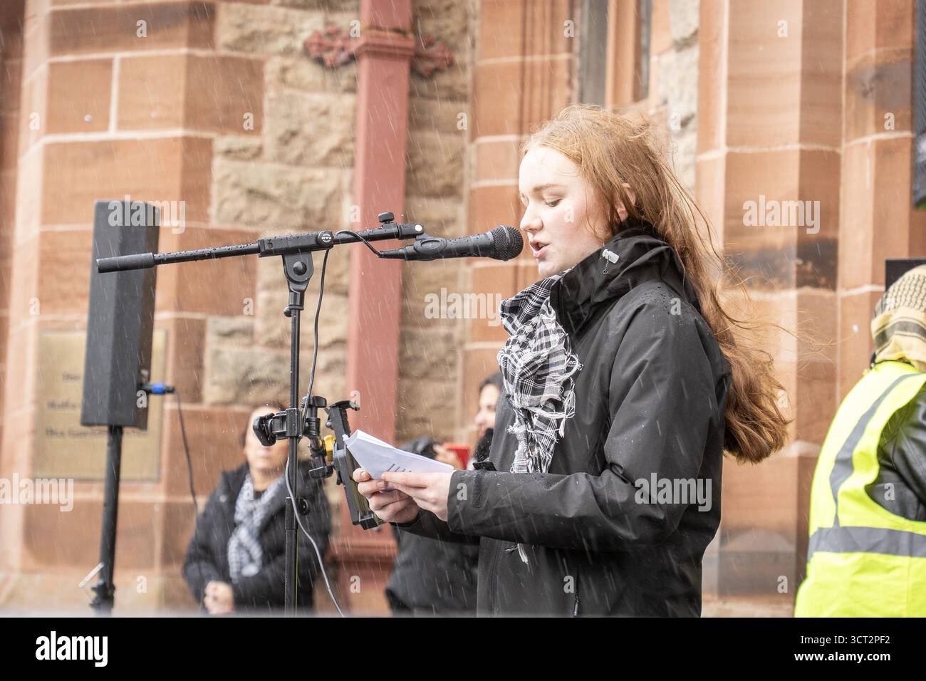 Derry, Northern Ireland. 4 October 2025. Protesters attend a “Rise up ...