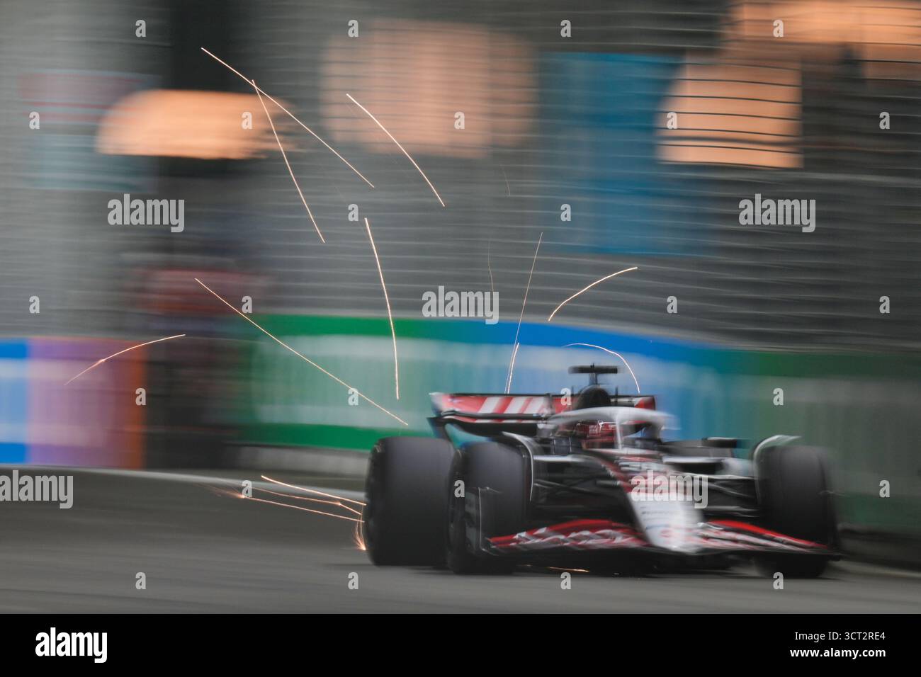 Haas driver Esteban Ocon of France in action during the qualifying for ...