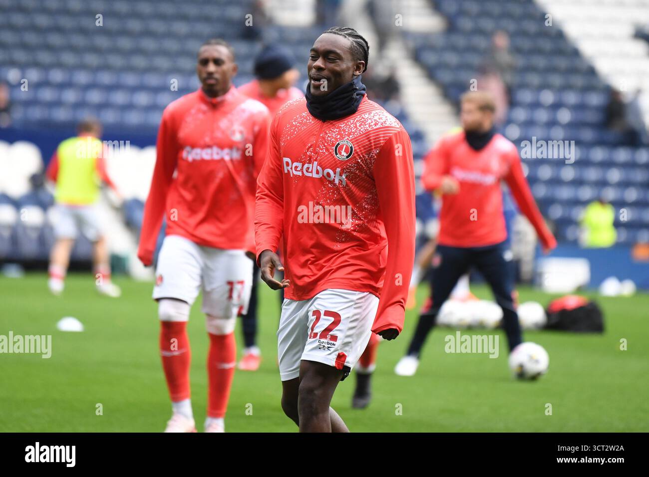 Preston, England. 4th Oct 2025. Tanto Olaofe before the Sky Bet EFL ...