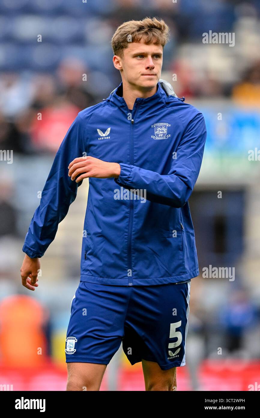 Preston, UK. 04th Oct, 2025. Harrison Armstrong of Preston North End ...