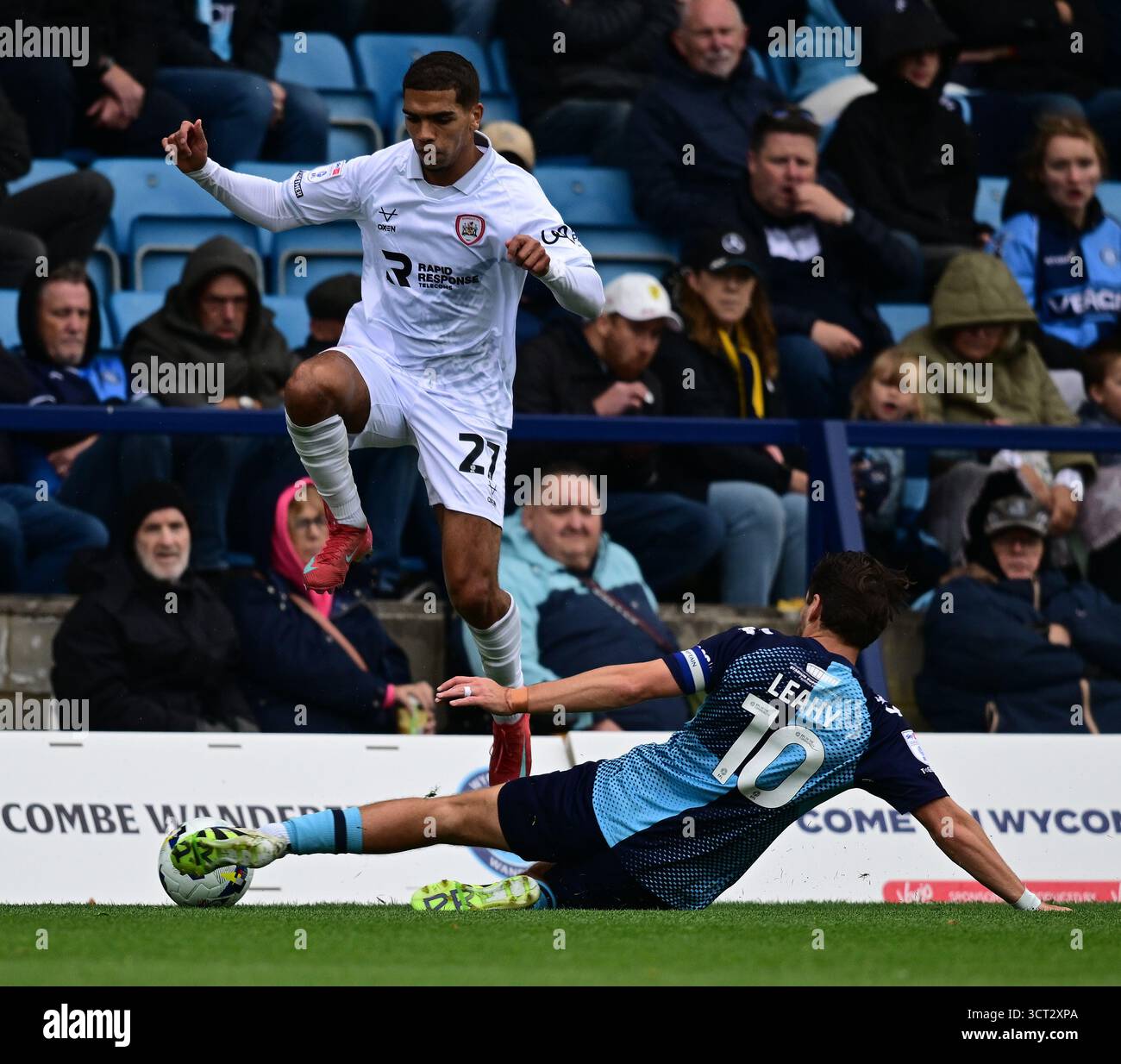 in the match between Wycombe Wanderers and Barnsley at Adams Park ...