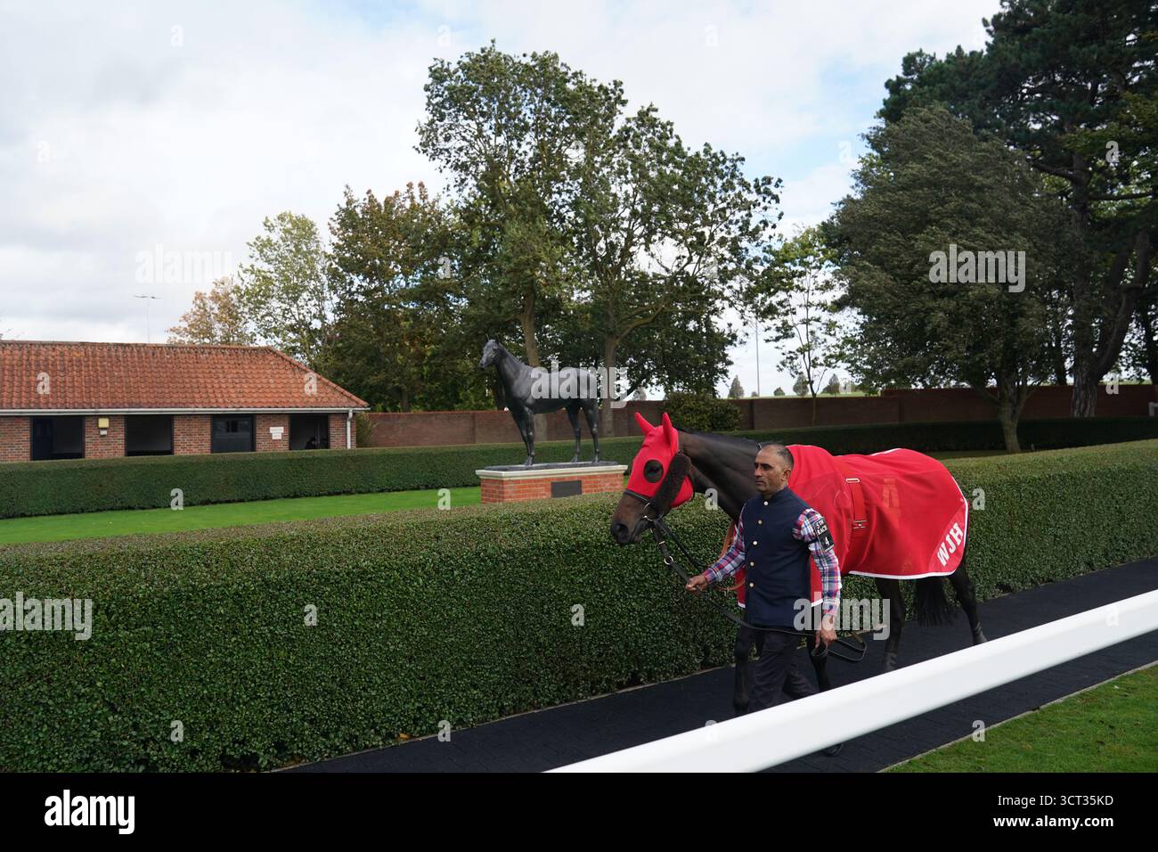 Horses arriving at the pre-parade ring ahead of the British Stallion ...
