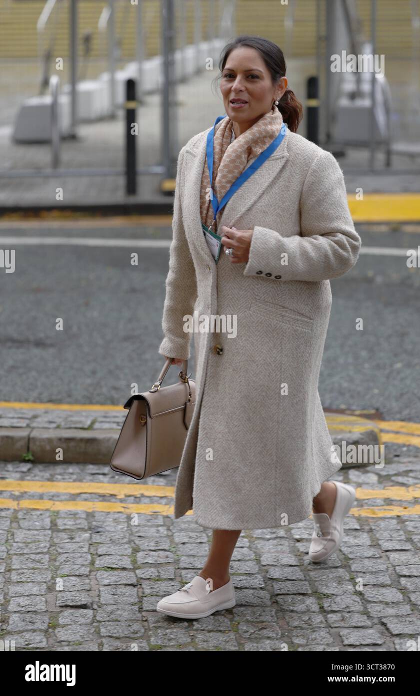 Shadow foreign secretary Dame Priti Patel arrives at the Manchester ...