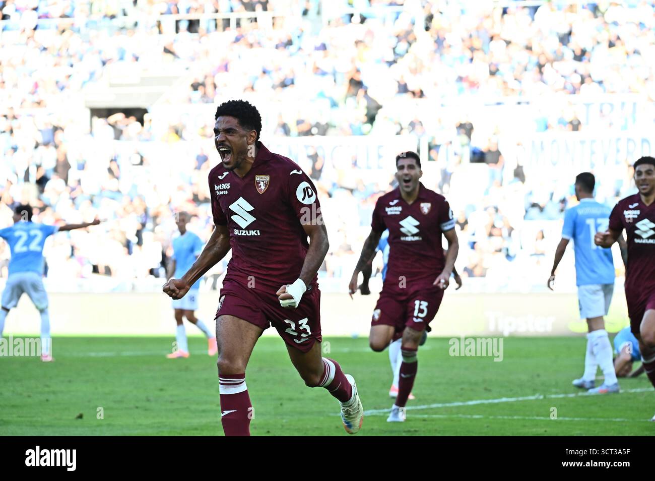 Saúl Coco of Torino FC is celebrating a goal during match between SS ...