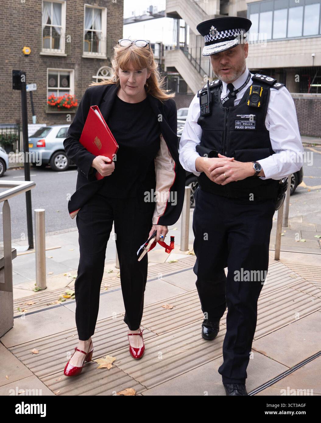Policing Minister Sarah Jones arriving for a visit to the Metropolitan ...