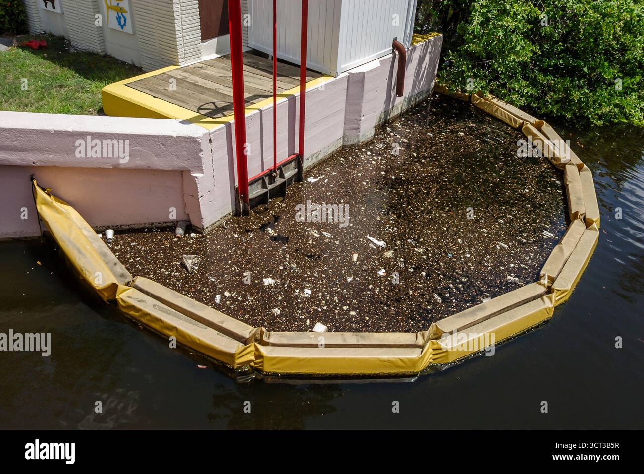 Florida Ft. Fort Lauderdale pollution trash litter,polluted water canal ...