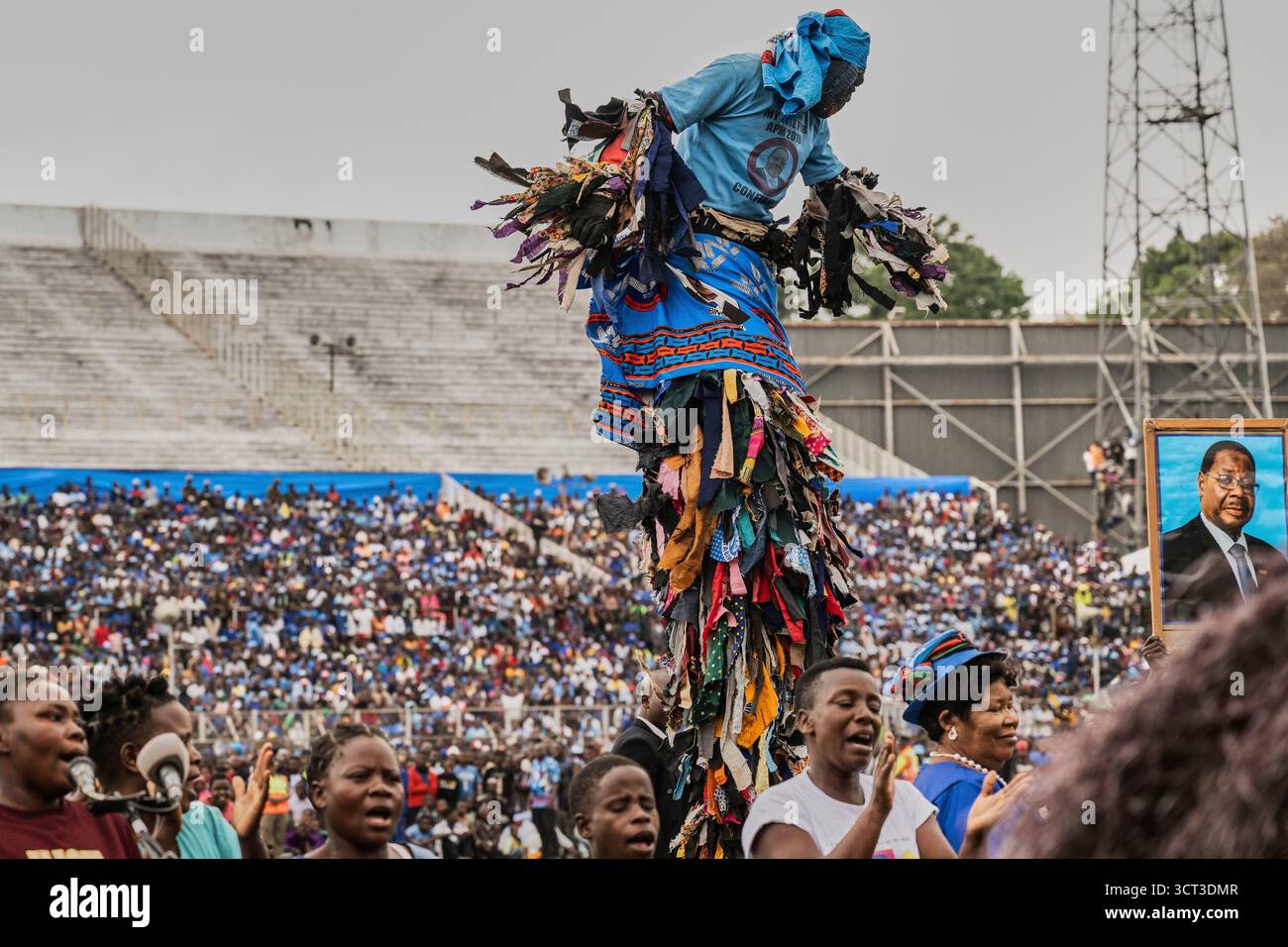 A traditional dancer performs at Malawi's President Peter Mutharika's ...
