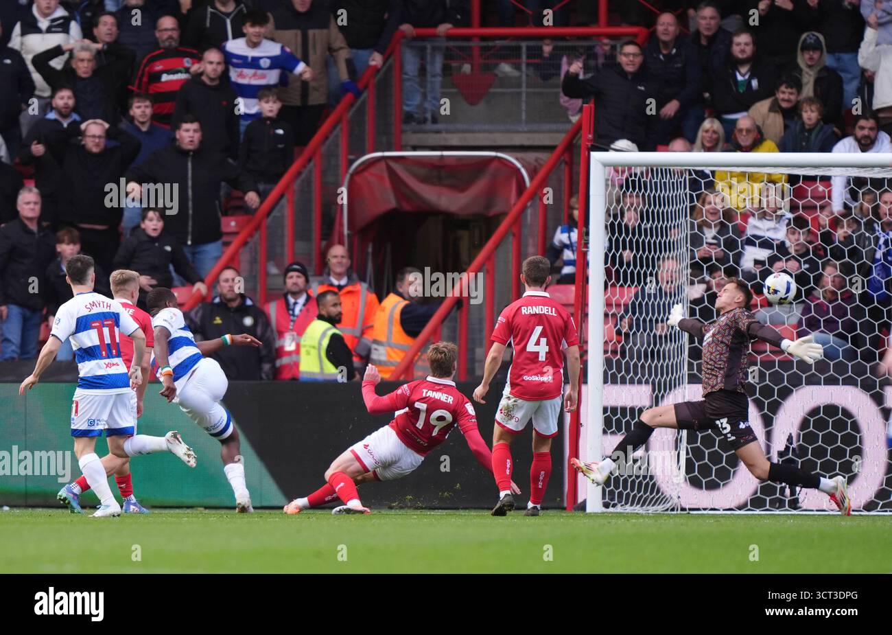 Queens Park Rangers' Richard Kone (3rd left) scores their side's first ...