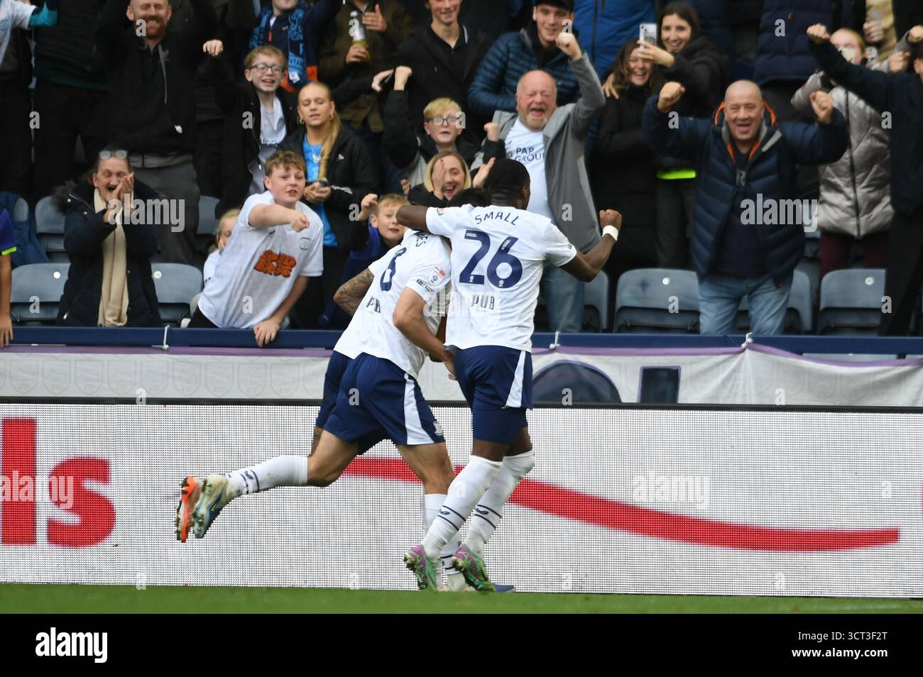Preston, England. 4th Oct 2025. Daniel Jebbison celebrates with Thierry ...