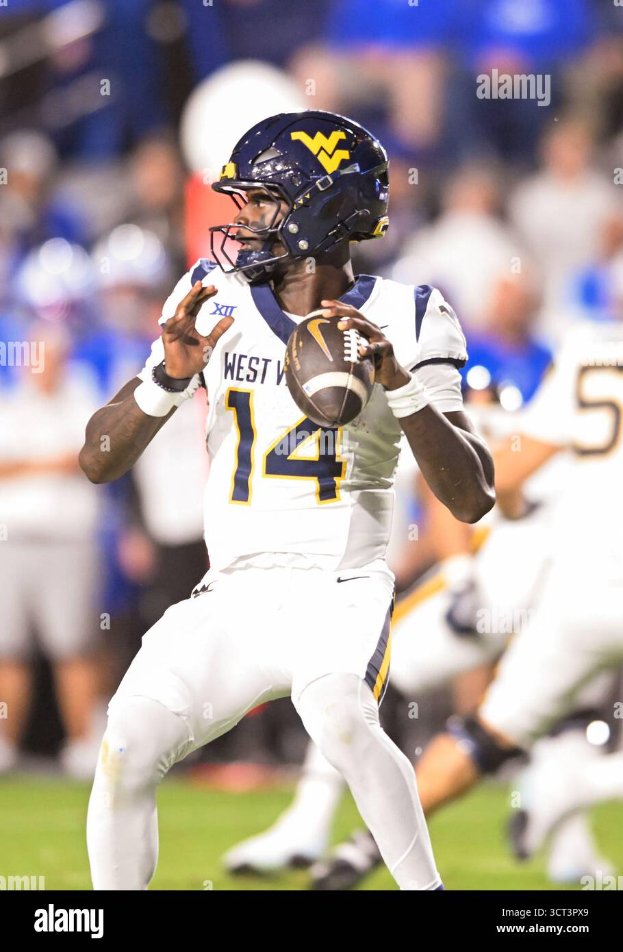 PROVO, UT - OCTOBER 03: West Virginia Mountaineers quarterback Khalil ...
