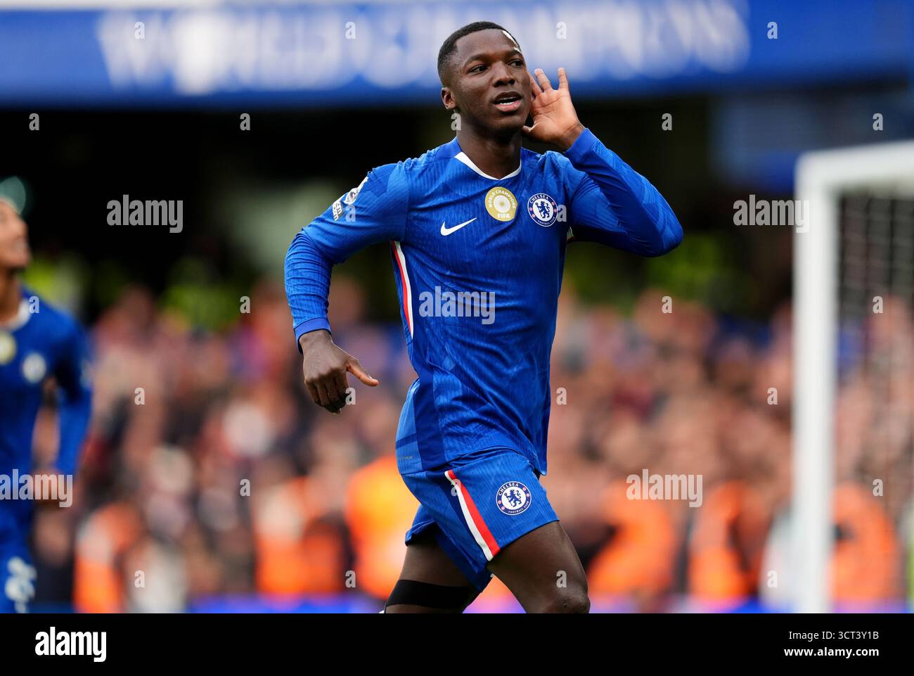 Chelsea's Moises Caicedo celebrates after scoring his sides first goal ...