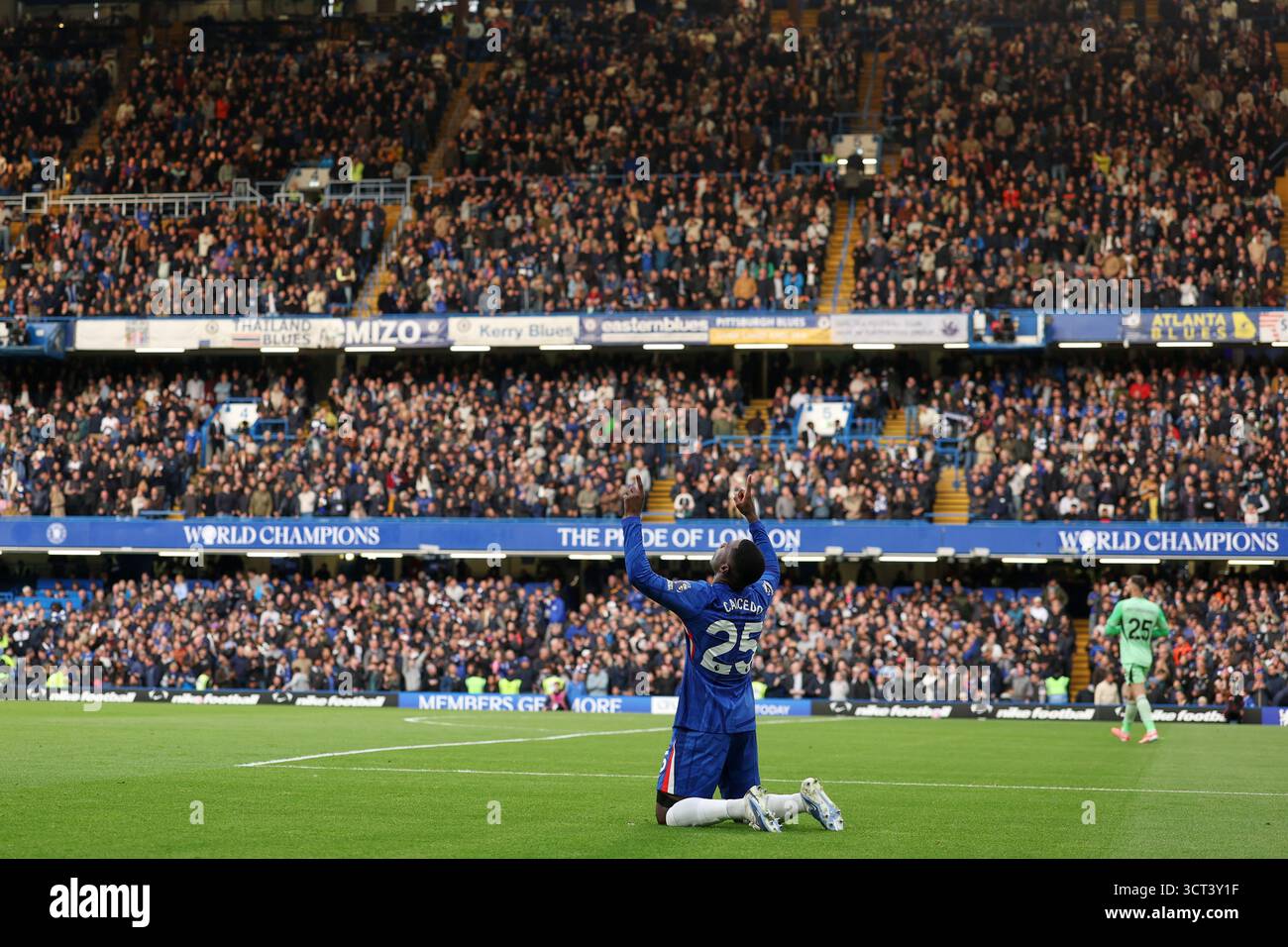 Chelsea's Moises Caicedo celebrates scoring the opening goal during the ...