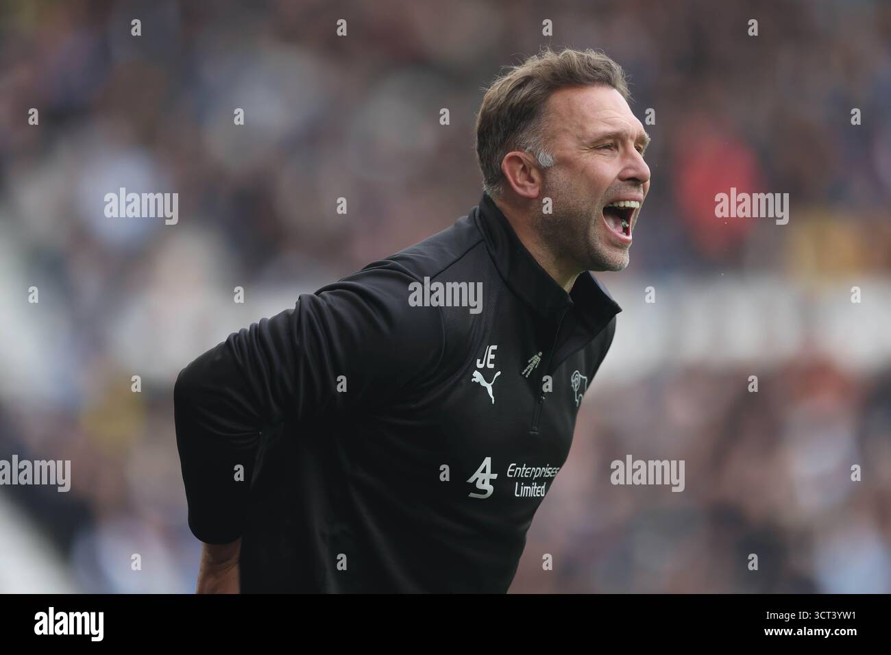 Derby County manager John Eustace during the Sky Bet Championship match ...