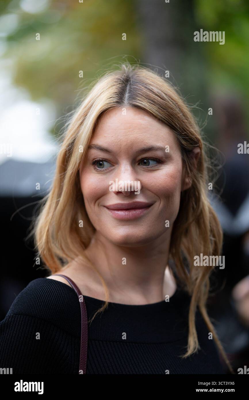 A guest at the Alaïa Show during Paris Fashion Week Womenswear Spring ...