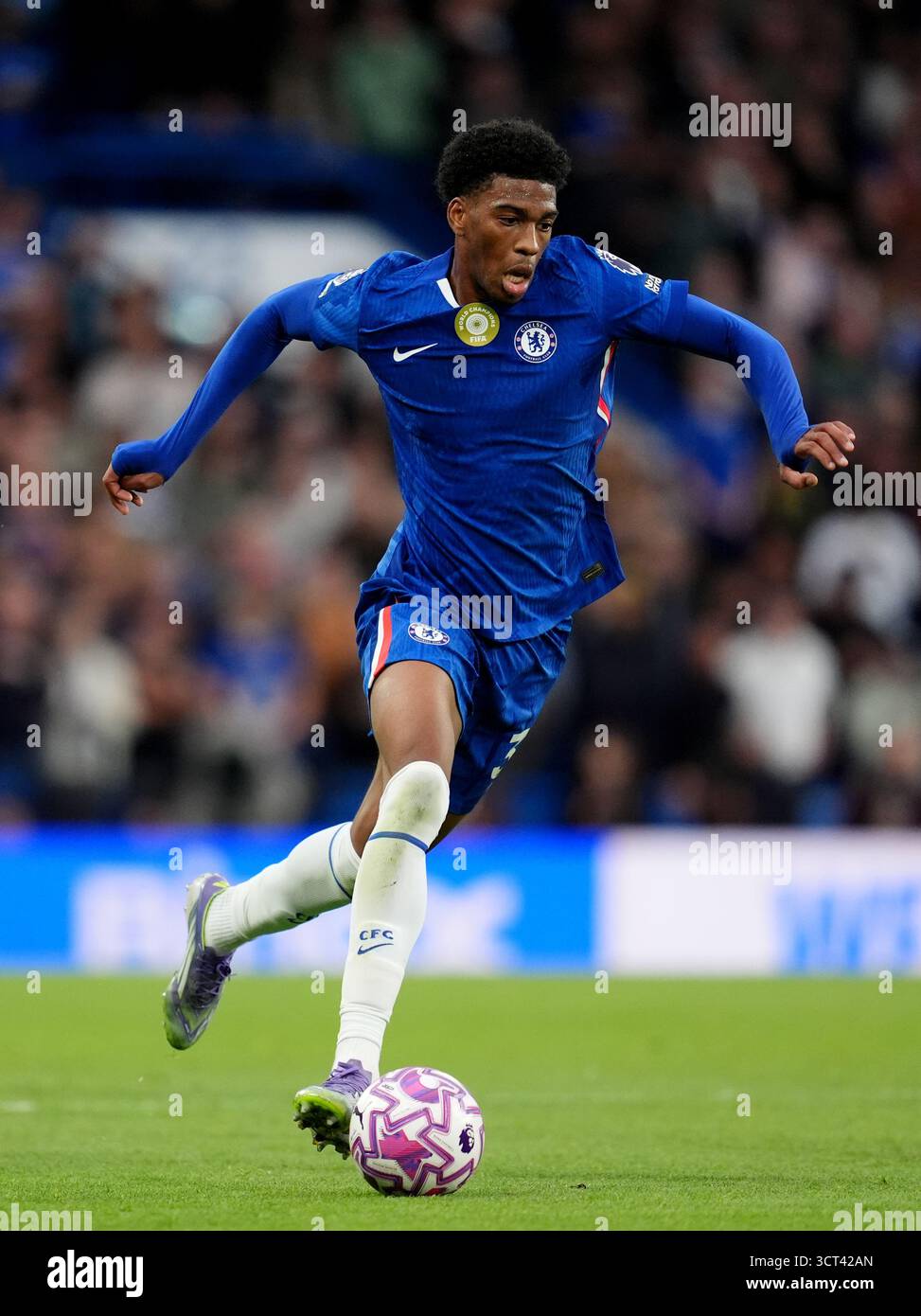 Chelsea's Josh Acheampong during the Premier League match at Stamford ...