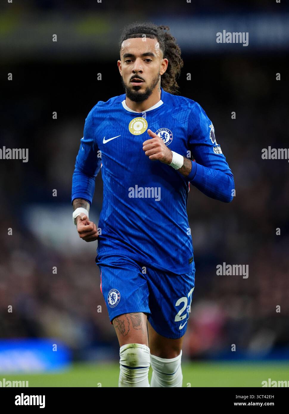 Chelsea's Malo Gusto during the Premier League match at Stamford Bridge ...