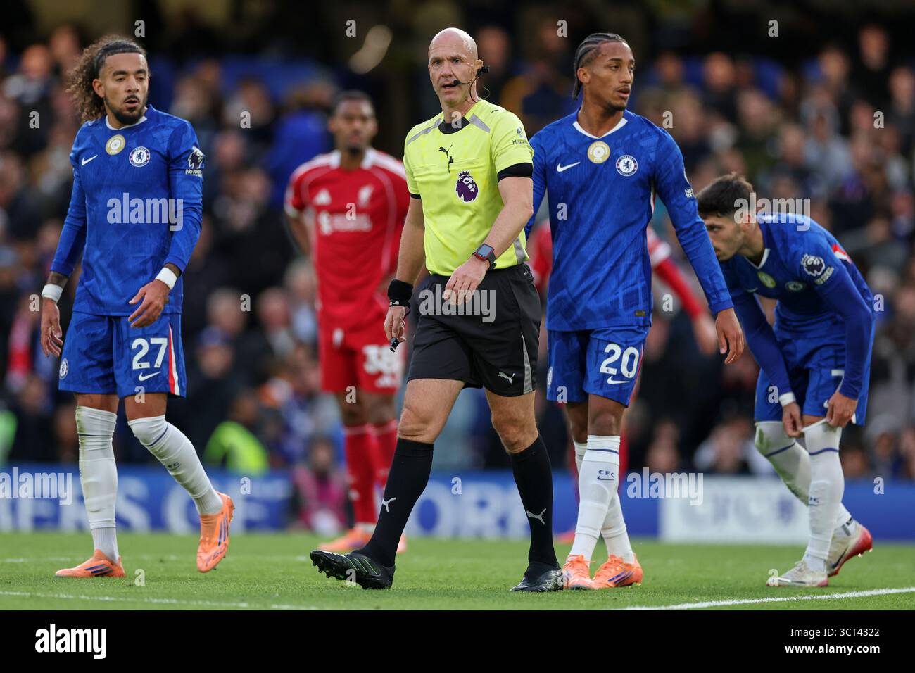 Referee Anthony Taylor officiates during the English Premier League ...