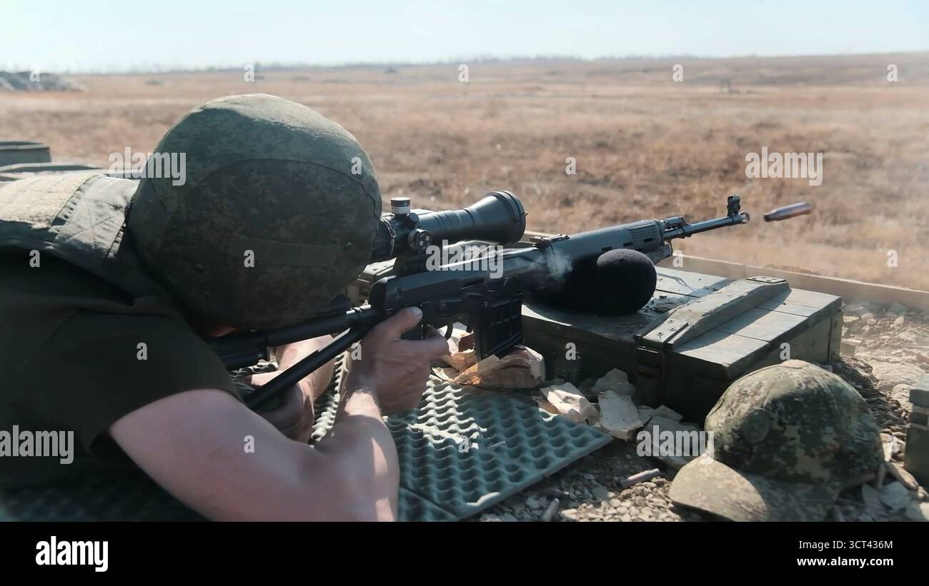 In this photo taken from video distributed by Russian Defense Ministry ...