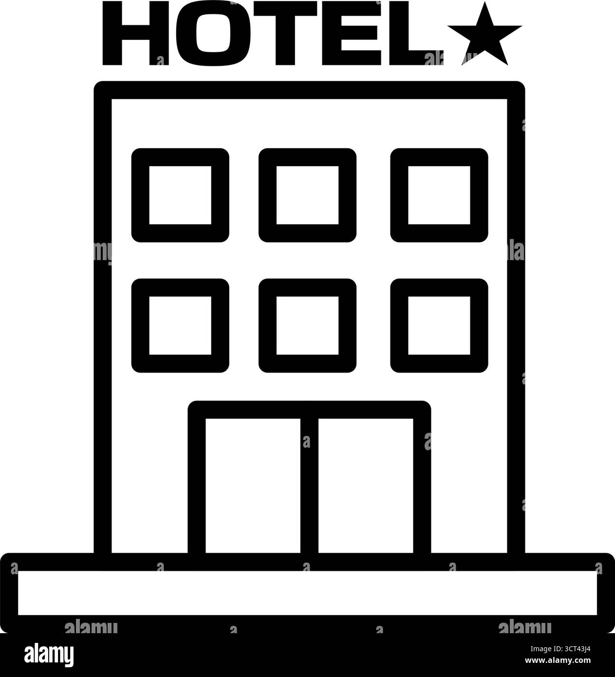 Star hotel icon outline Black and White Stock Photos & Images - Alamy