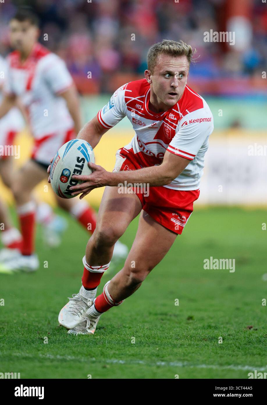 Hull KR Daryl Clark with the ball during the Grand Final Semi Final ...