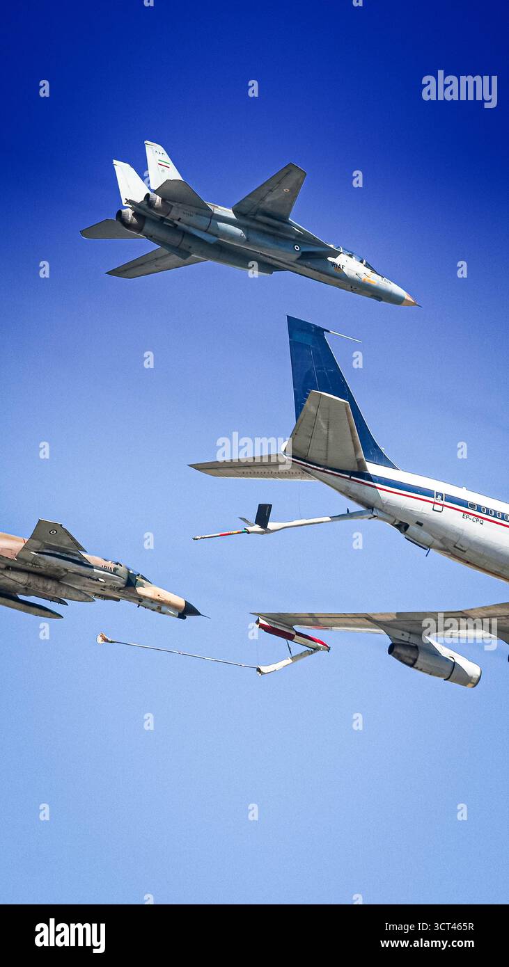 A majestic Boeing 747 in Iranian Air Force livery, featuring a pristine ...